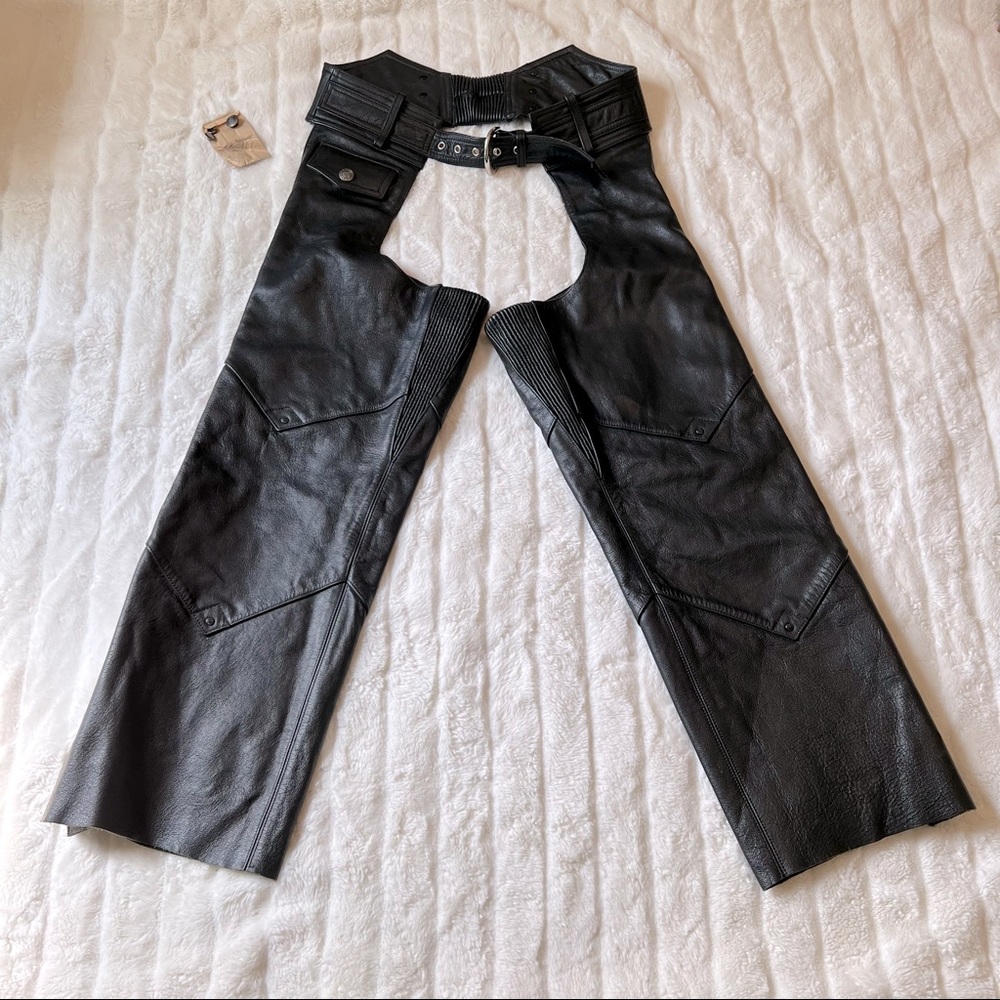 Harley Davidson Motorcycle Leather Chaps Black Size S… - Gem
